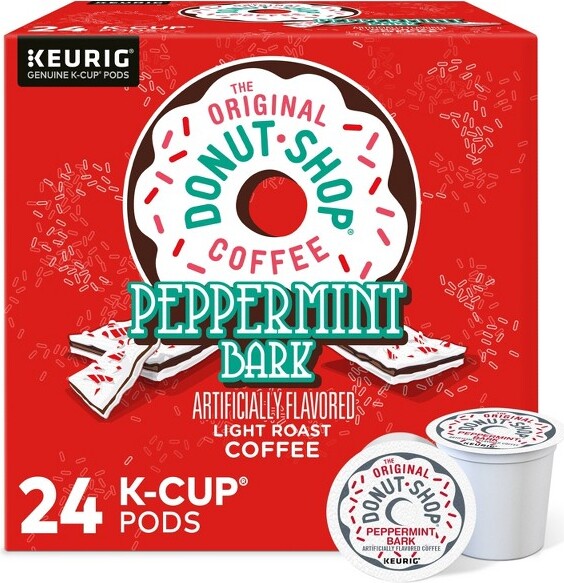 The Original Donut Shop Peppermint Bark Medium Roast Keurig K-Cup Coffee Pods Flavored Coffee ...