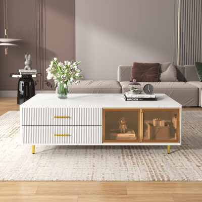 Mercer41 Modern Coffee Table with Concealed Storage and Drawers - ShopStyle