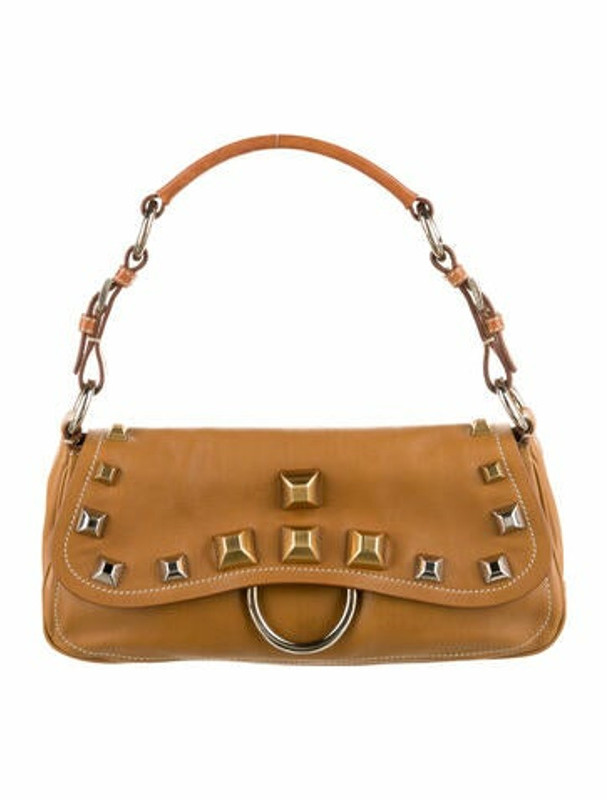Prada Calf Borchie Studded Shoulder Bag - ShopStyle
