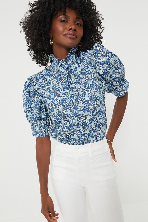 Hyacinth House Blue Vines Louisa Blouse - ShopStyle