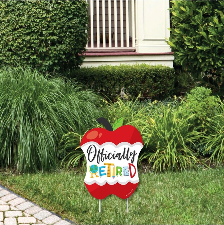 Big Dot Of Happiness Teacher Retirement - Outdoor Lawn Sign - Happy ...
