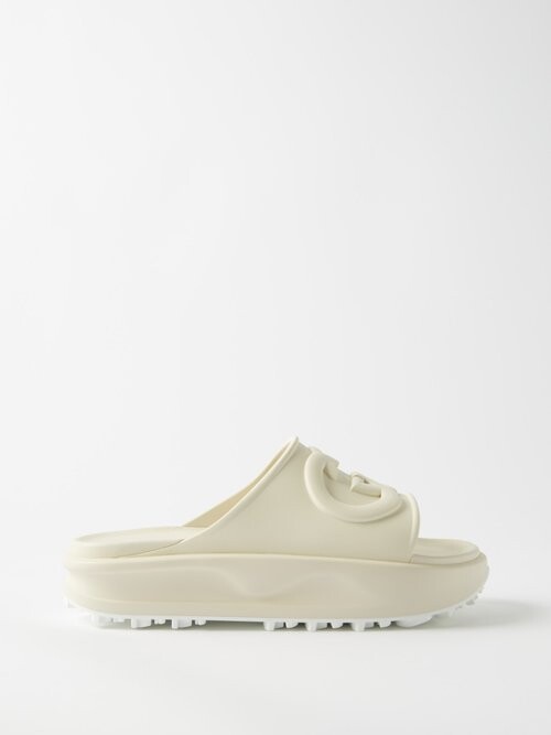 Gucci Miami Rubber Platform Slides - White - ShopStyle Flip Flop Sandals