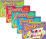 Trend Bingo Game 5-Pack, Colors & Shapes, Alphabet, Rhyming, Numbers ...