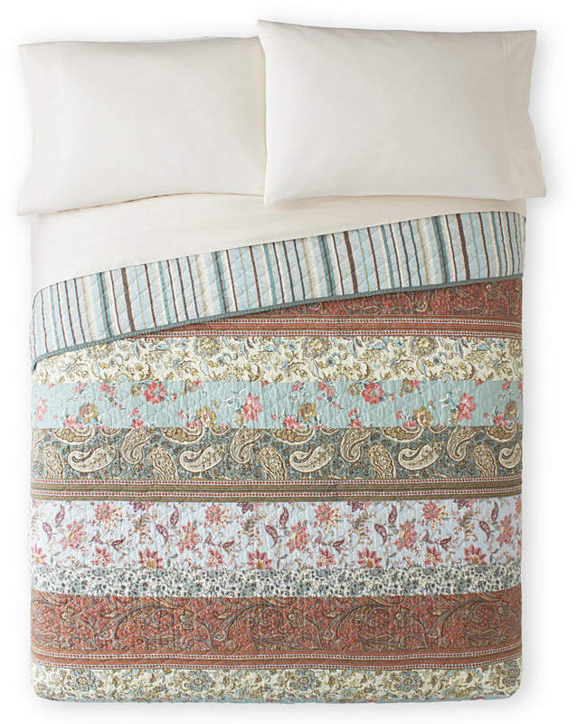 Home ExpressionsTM Jacobean Striped Quilt - ShopStyle Comforters & Duvets