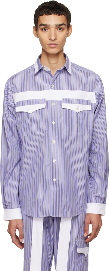 Sébline Blue Combat Shirt - ShopStyle