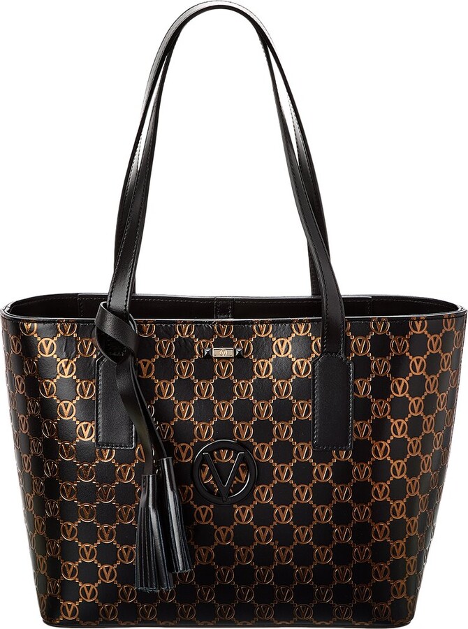 Valentino By Mario Valentino Prince Monogram Leather Tote - ShopStyle