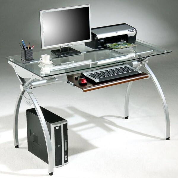 Tempered Glass-top Steel Frame Computer Desk - ShopStyle