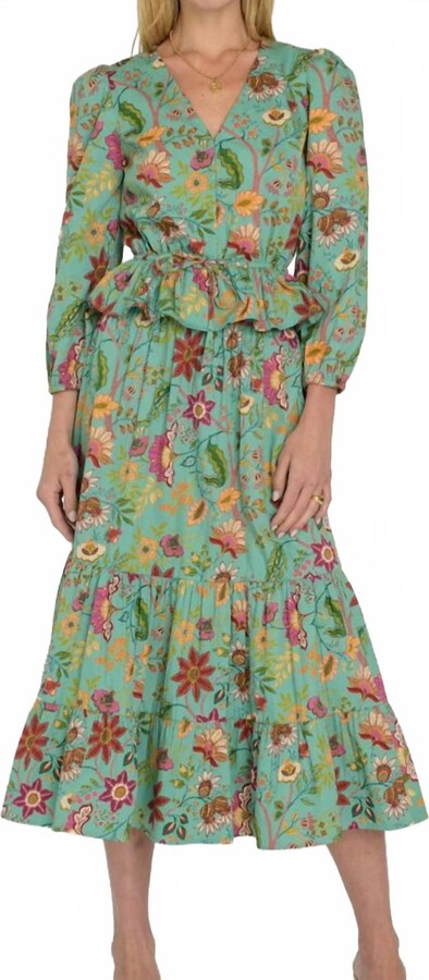 Elizabeth James The Label Sloane Top In Exotic Flower Aquamarine - ShopStyle