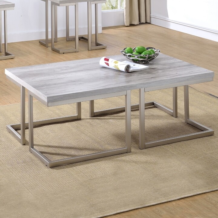 Dexter 48-inch Modern Coffee Table with Metal Base by Greyson Living ...