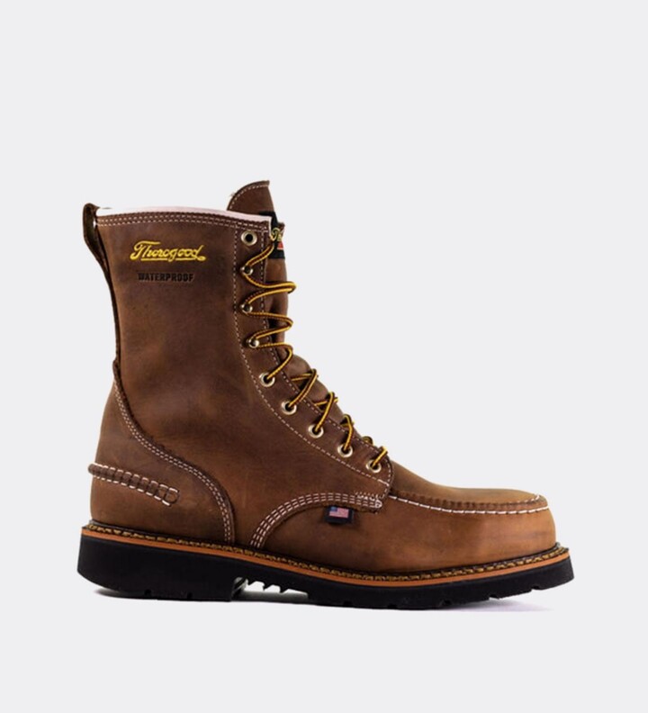 Thorogood Men's 1957 Series Waterproof Safety Toe 8" Moc Toe Work Boots ...