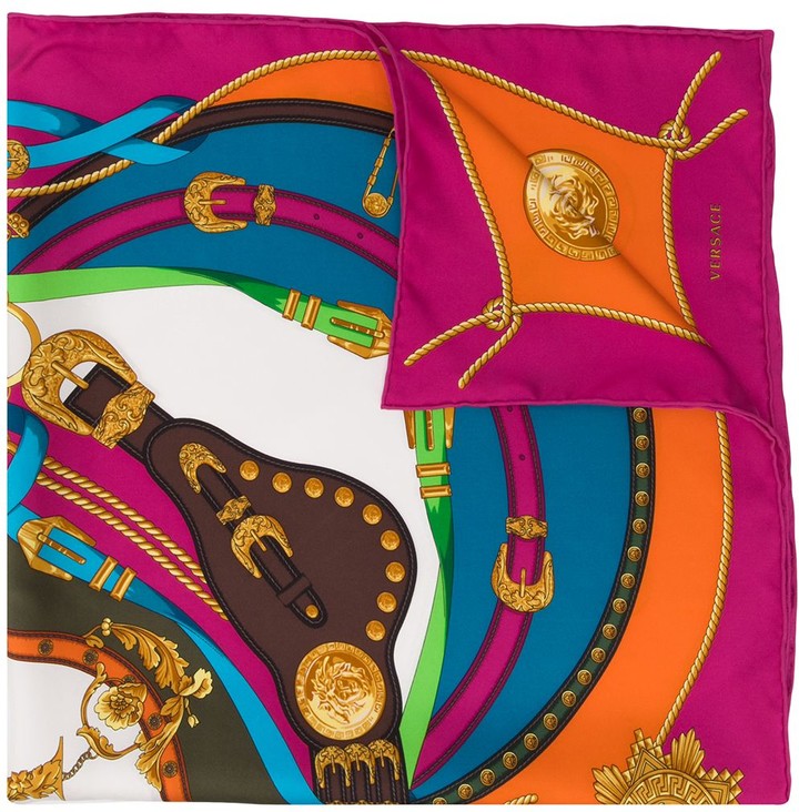 Versace Barocco Rodeo print scarf - ShopStyle Accessories