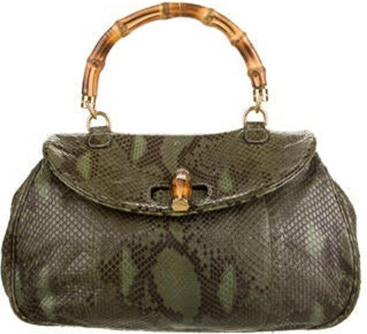 Gucci Python Heritage Medium Bamboo Top Handle Bag - ShopStyle