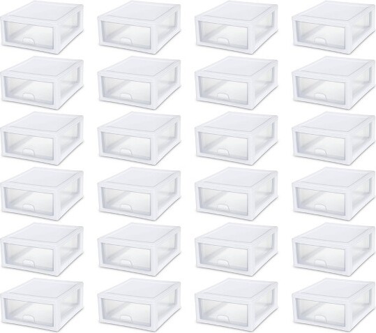 Sterilite 16 Quart Stacking Storage Drawer, Stackable Plastic Bin ...