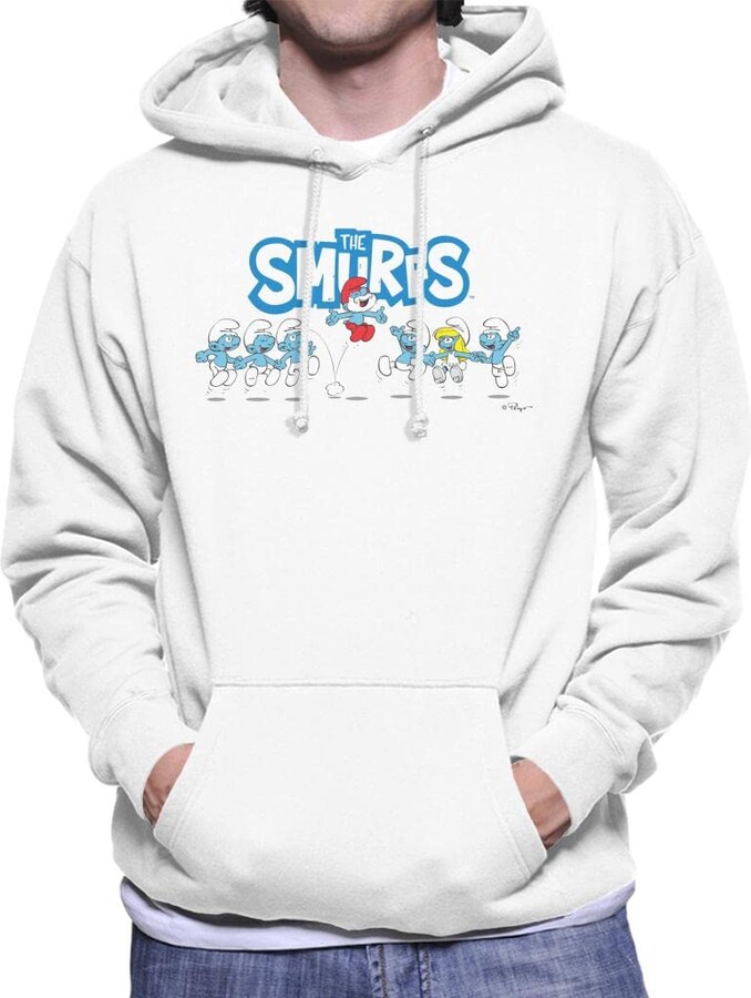 All+Every The Smurfs Jumping Logo Papa Smurf Men's Hooded Sweatshirt ...