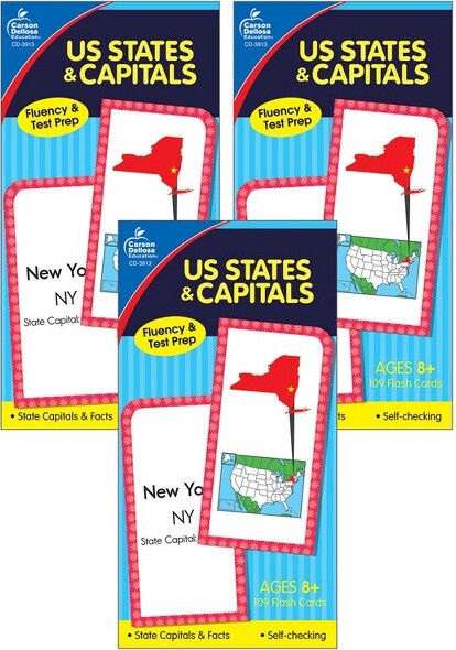 Carson Dellosa Education U.S. States & Capitals Flash Cards, Grade 3-5 ...