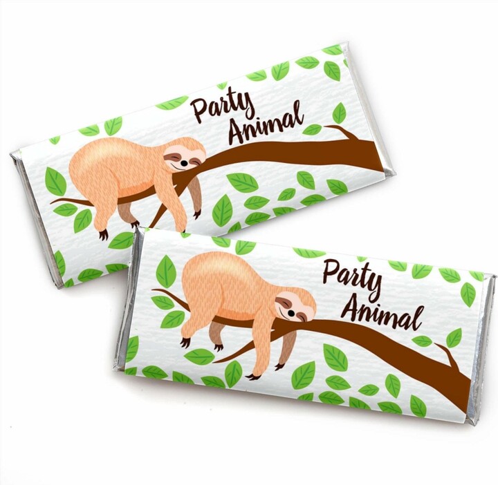 Big Dot Of Happiness Let's Hang - Sloth Candy Bar Wrapper Baby Shower ...