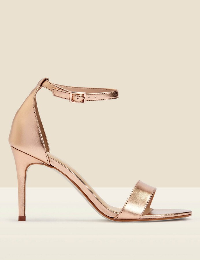 SOSANDAR Leather Ankle Strap Stiletto Heel Sandals - ShopStyle