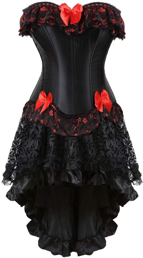 Josamogre Corset Dress top Skirt Set Sexy Bustier Women Plus Size ...