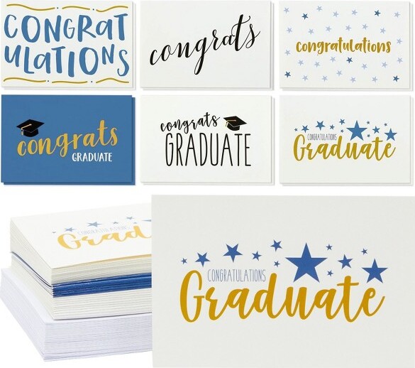 Juvale 36 Pack Congratulations Graduation Cards with Envelopes 4x6, 6 ...