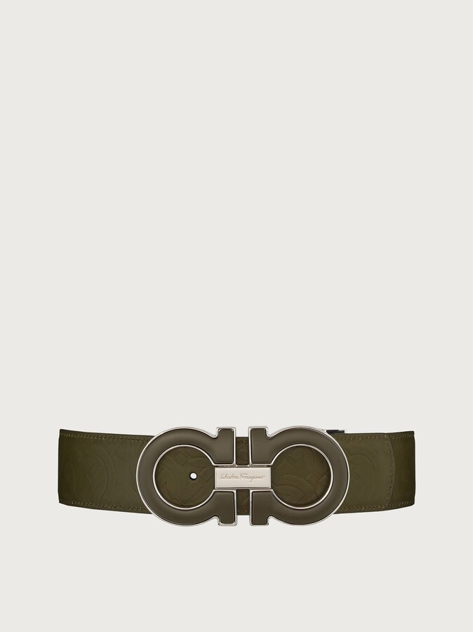 Ferragamo Men Reversible and adjustable Gancini belt Green - ShopStyle