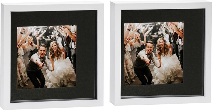 Nicola Spring 10x10" 3D Box Photo Frames 6x6" x2 - Black - One Size - ShopStyle