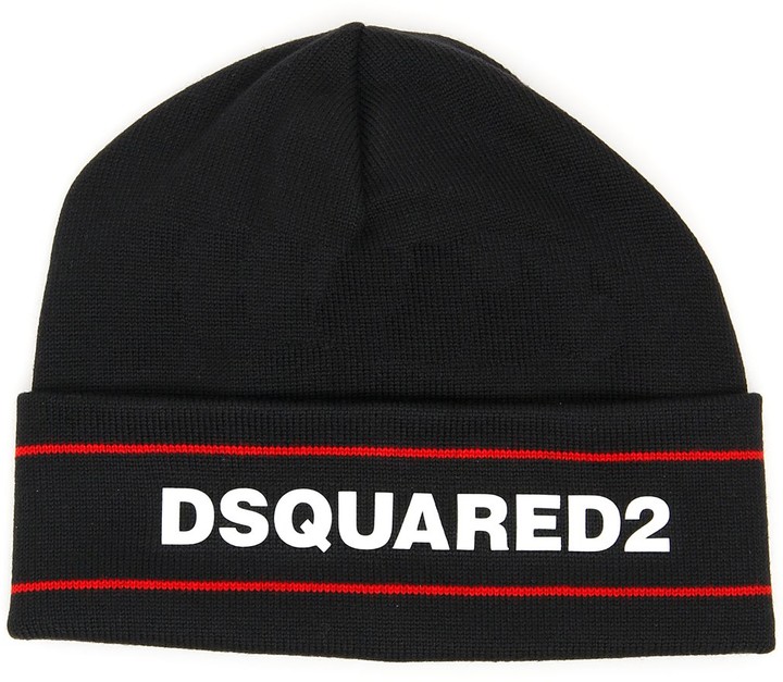 DSQUARED2 knit logo beanie - ShopStyle Hats
