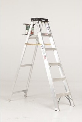 Bauer Corporation 10 ft. Aluminum Step Ladder with 250 lbs. Load ...
