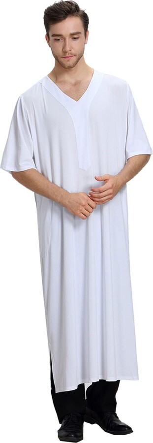 COOFANIN Valentines Treat Bags Men Thobe Cotton Hooded Caftan for Men ...