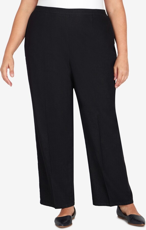 Alfred Dunner Plus Size Island Vibes Sleek Wide Leg Average Length ...