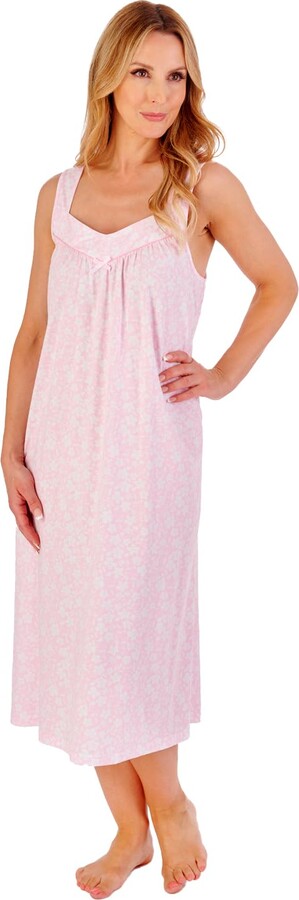 Slenderella Edelweiss Broad Strap Cotton Jersey 44 Inch Nightdress (24/ ...