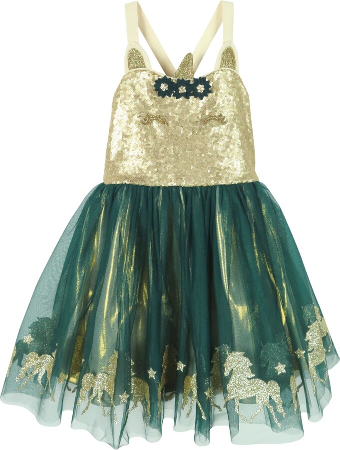 Pink & Violet Little Girls Strappy Sequin Unicorn Dress - ShopStyle