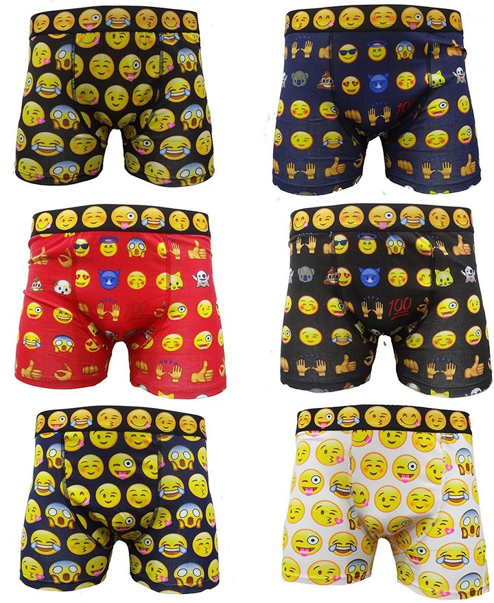 Classic 6 Pairs Mens Smiley Face Boxer Shorts Trunks Adults Emoji Funny ...