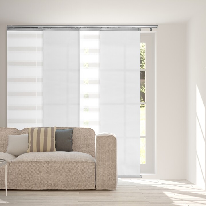 InStyleDesign 4-Panel Single Rail Panel Track Extendable 48"-88"W x 94 ...