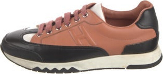 Hermes H Logo Leather Sneakers - ShopStyle