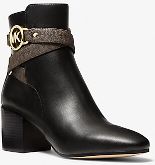 MICHAEL Michael Kors MK Rory Faux Leather and Logo Ankle Boot - ShopStyle