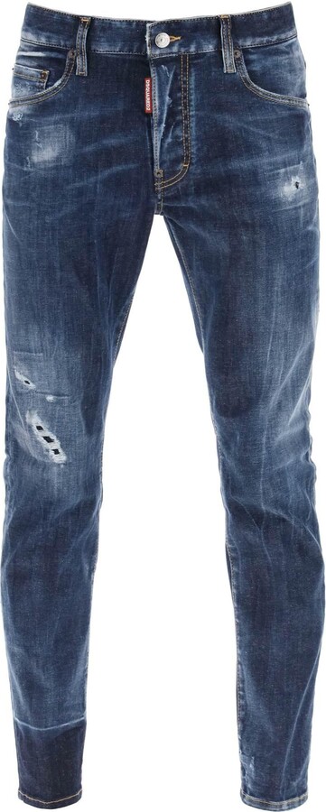 DSQUARED2 Dark Scar wash Skater jeans - ShopStyle