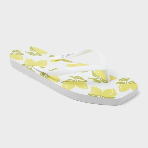 Women's Palmer Lemon Square Toe Flip Flops - Shade & Shore™ Yellow ...