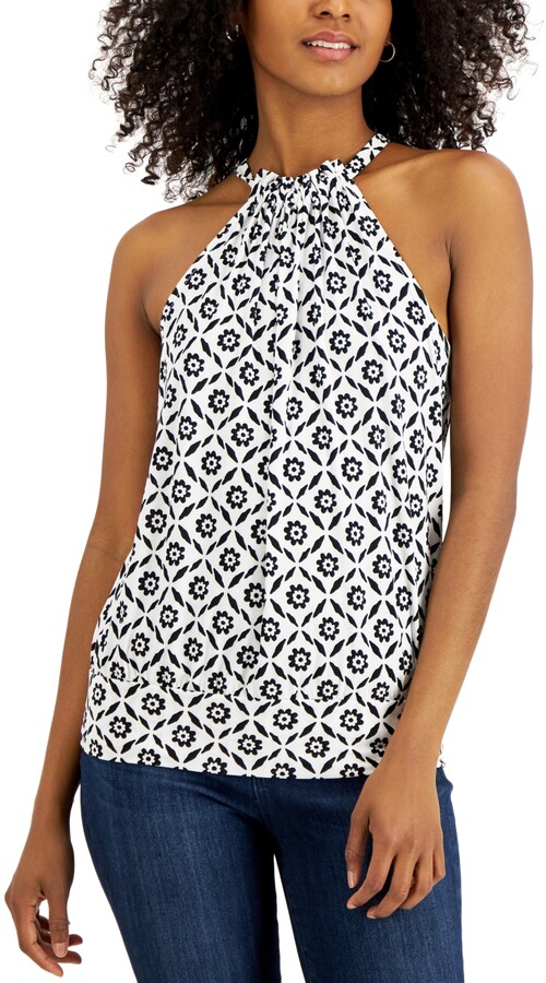 INC International Concepts Printed Halter Top, Created for Macy's ...