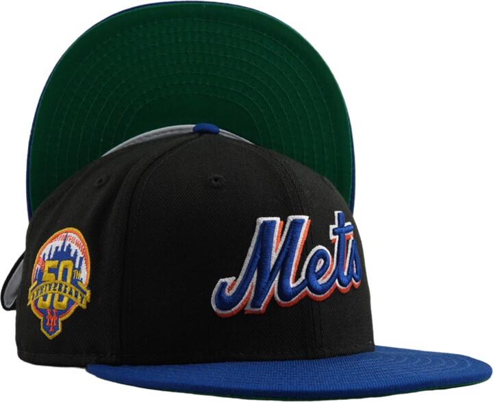 New Era New York Mets 50th Anniversary 59FIFTY Fitted Blk/Blue W/ Green ...