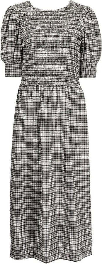 Ganni Check-Pattern Maxi Dress - ShopStyle