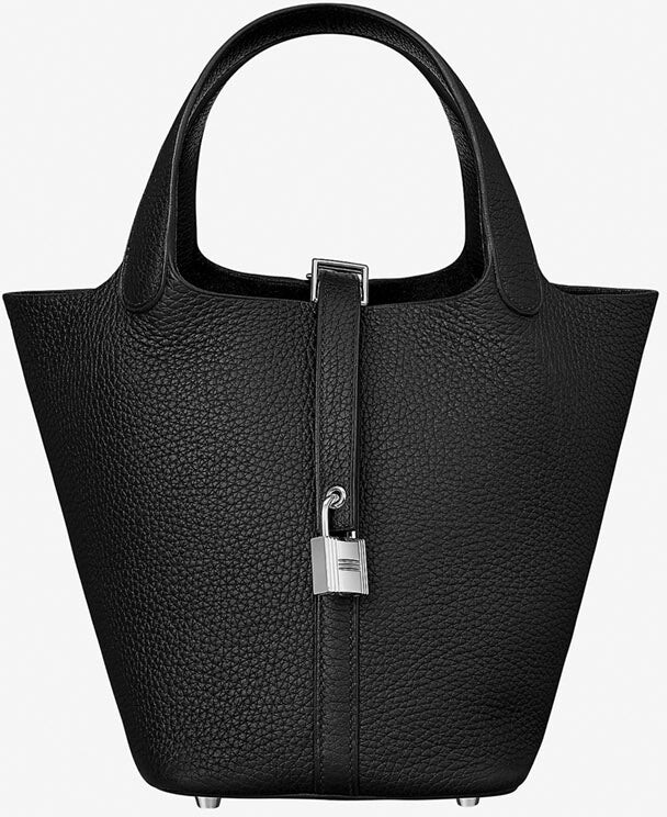 Hermes Picotin Lock 18 in Black Taurillon Clemence with Palladium ...