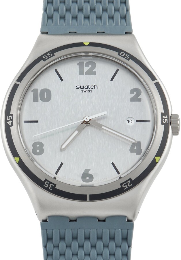 Swatch Alphatise 40 mm Silicone and Stainless Steel Watch YWS447 ...