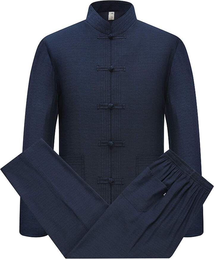 huateng Cotton Linen Tai Chi Set for Men - 2 Pieces Chinese Traditional ...