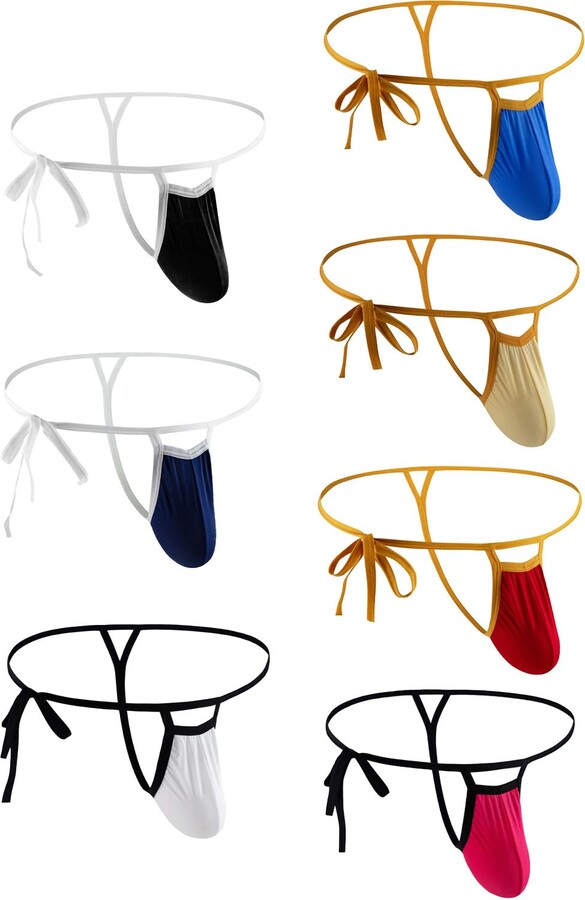 Faringoto Men Stretch Thong Underwear See-through Breathable Underwear ...