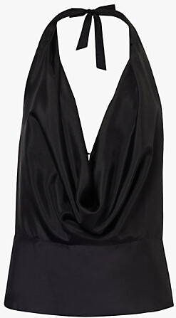 Reformation Womens Black X Laura Harrier Holt Halter-neck ilk Top ...