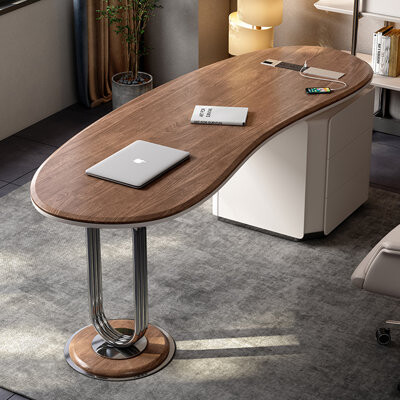Hokku Designs Leshanta Curved Executive Desk with and Cabinet - ShopStyle