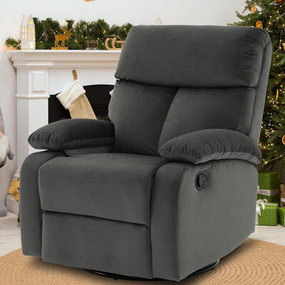 Latitude Run Swivel Rocker Recliner, Rocking Recliner Chair, Small ...