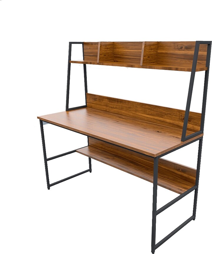 Global Pronex Computer Desk with Hutch and Bookshelf, 47 Inches Home ...