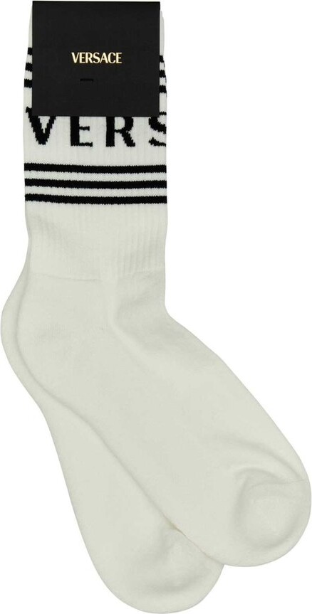 Versace Logo Detailed Ribbed Socks - ShopStyle