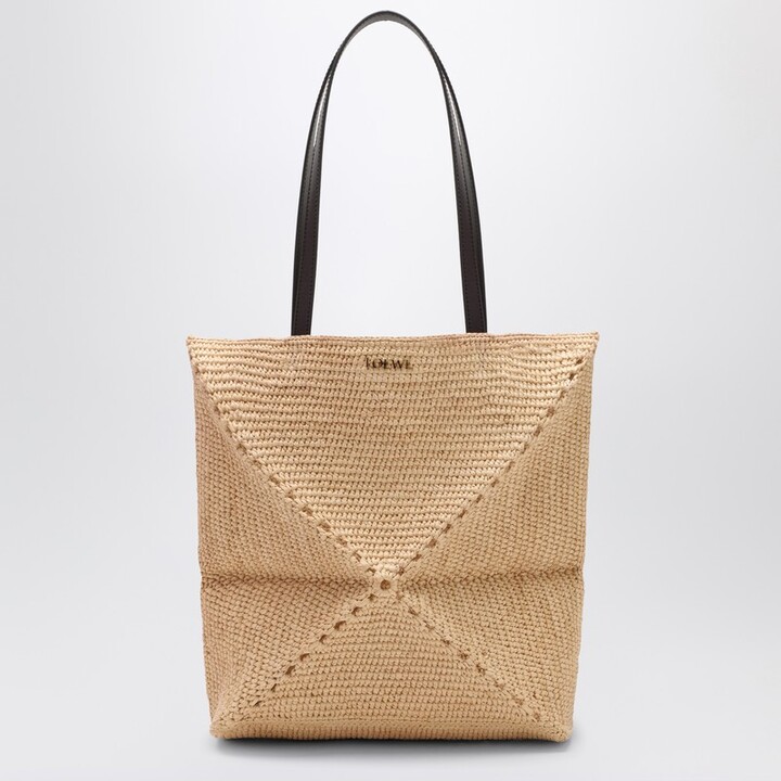 Loewe Natural Raffia Puzzle Fold Tote Bag - ShopStyle